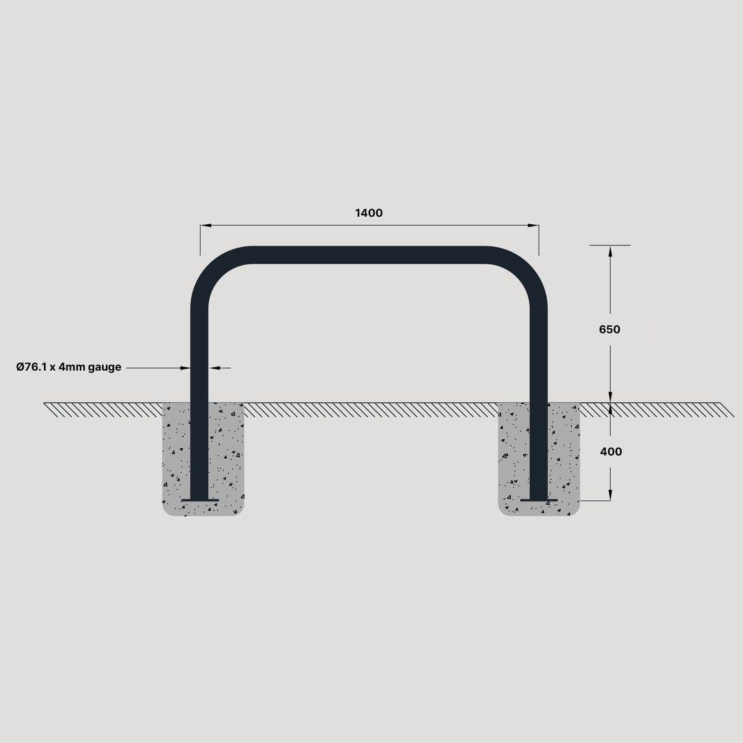 Rhino RB76 Heavy Duty Steel Hoop Barrier – Powder Coated – Driveway ...