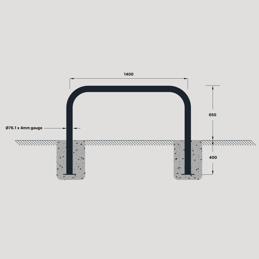 Rhino RB76 Heavy Duty Steel Hoop Barrier – Powder Coated – Driveway ...